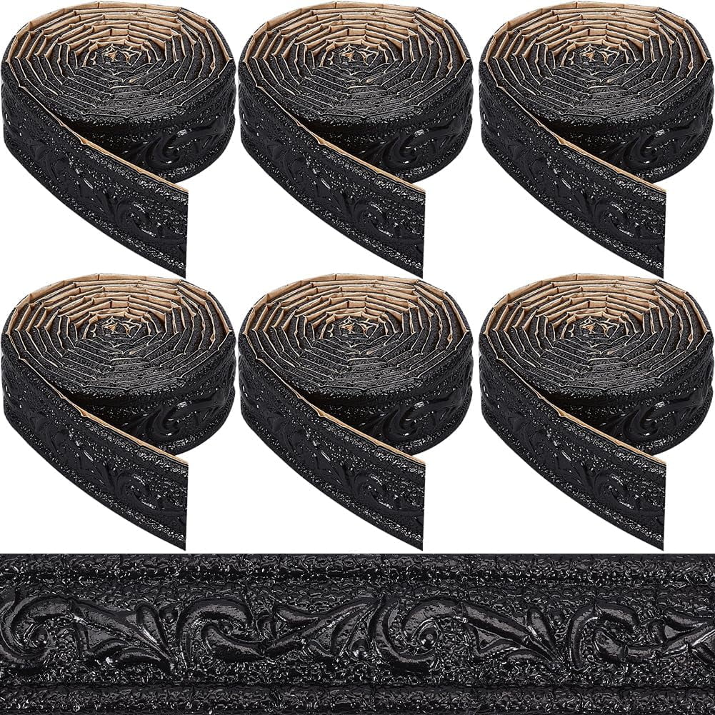 543 x 1.8in Peel and Stick Crown Molding Black 3D Self Adhesive ...