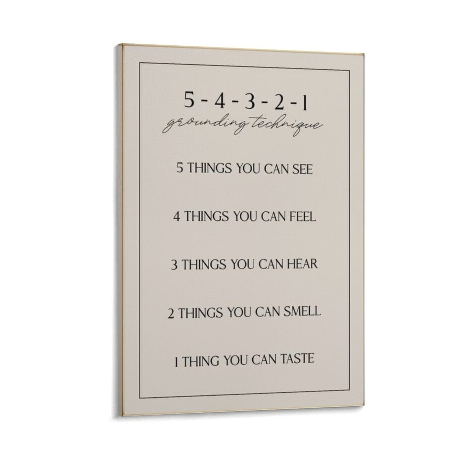 54321 Grounding Technique Print Minimalist Therapy Wall Art Mindfulness ...