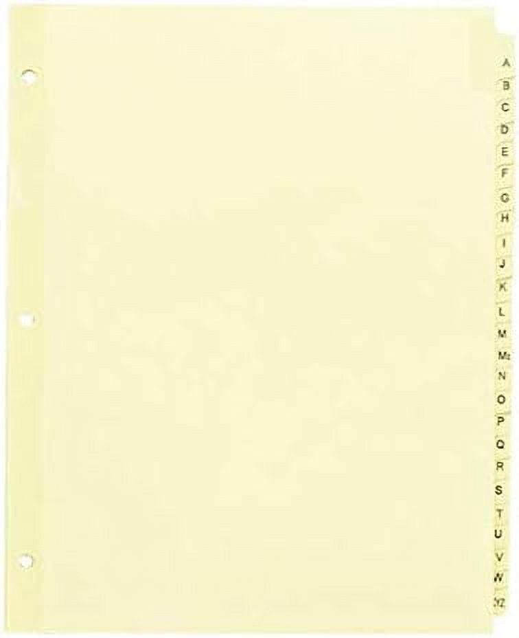 54410 - PREPRINTED Tabbed Indexes/DIVIDERS A-Z, 25 DIV. for 8 1/2" X 11 ...