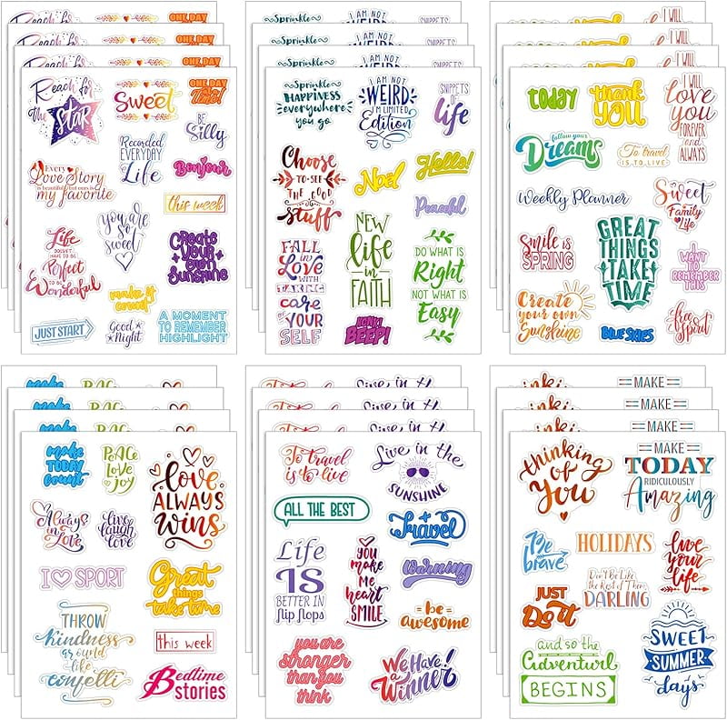 546 Pcs 24 Sheet Scrapbook Stickers Vintage Words Stickers for ...