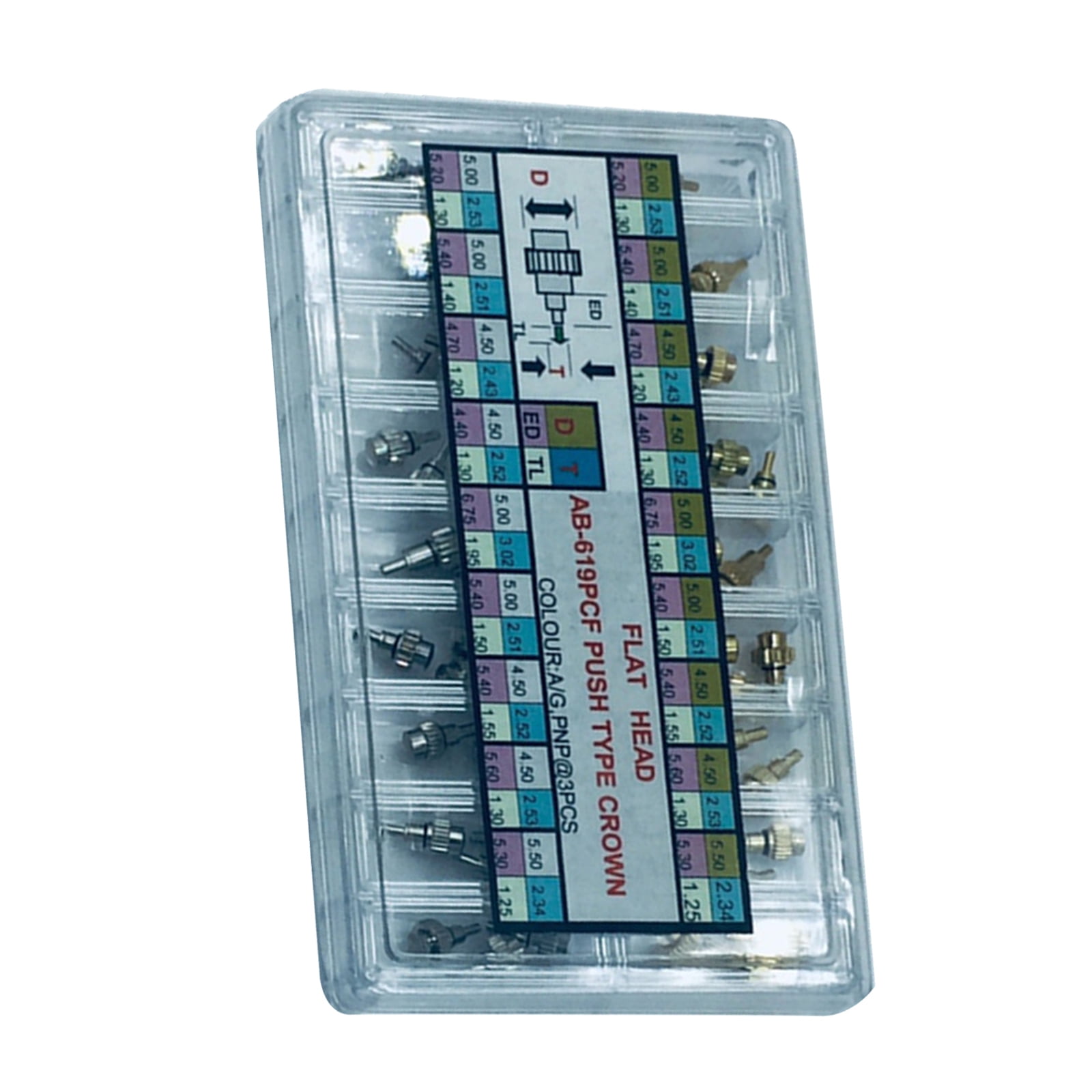 54PCS Chronograph Button Drive In Watch Pusher Flat Head Push Type ...