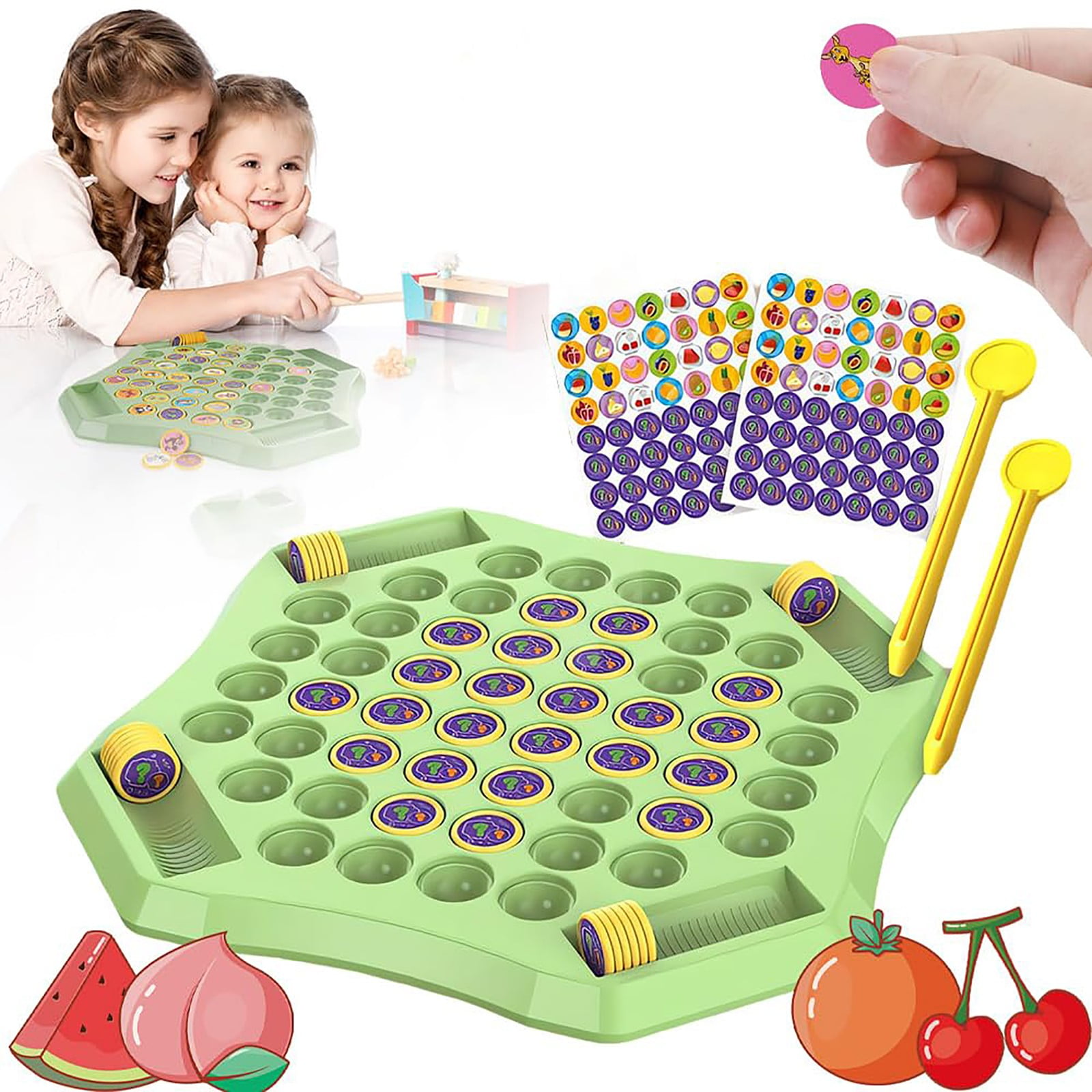 54PCS Fruit Flip Chess Memory Chess Game, Animal Flip Matching Chess ...