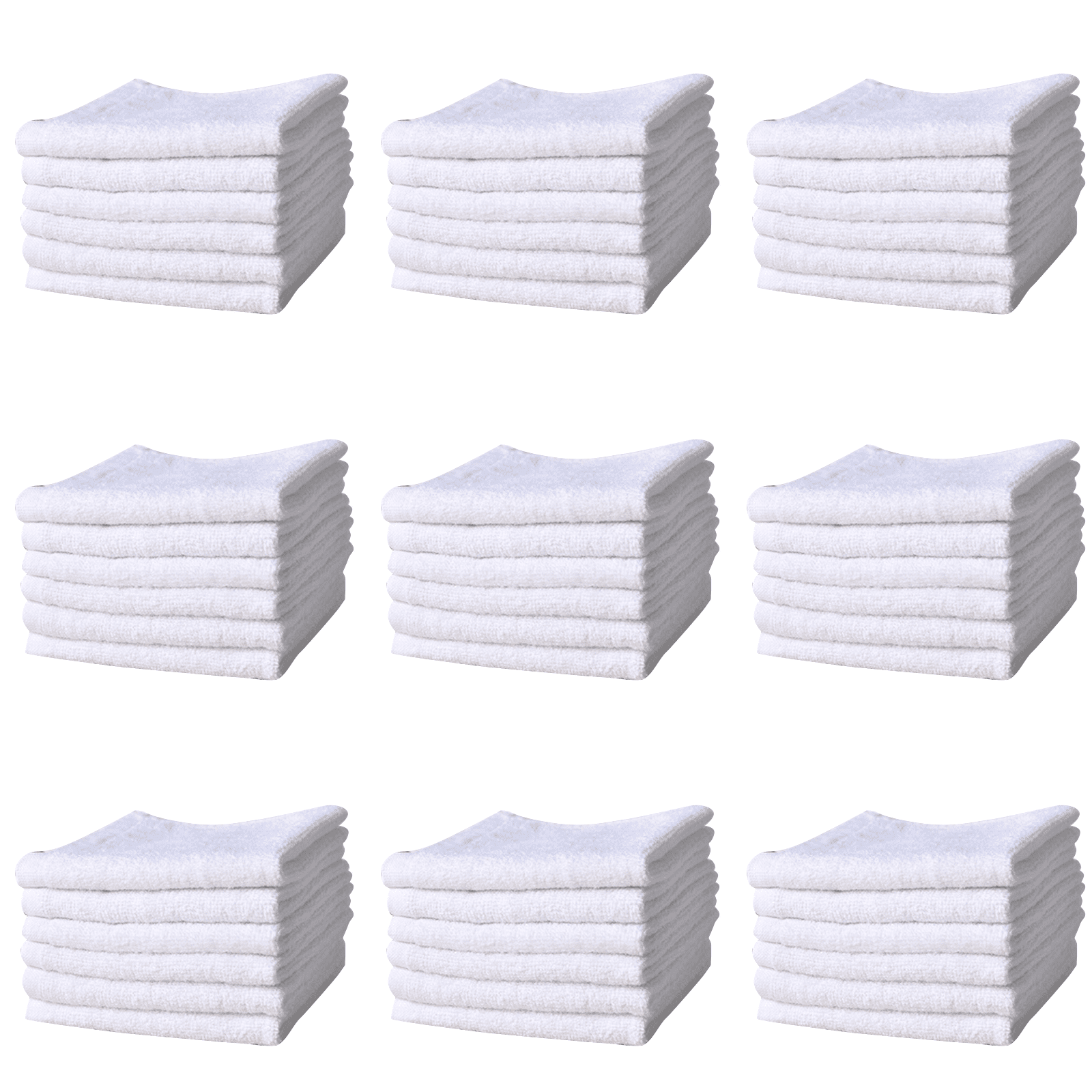 54PCS White Square Soft Washcloths, 6 Packs Pure Cotton Hotel Catering ...