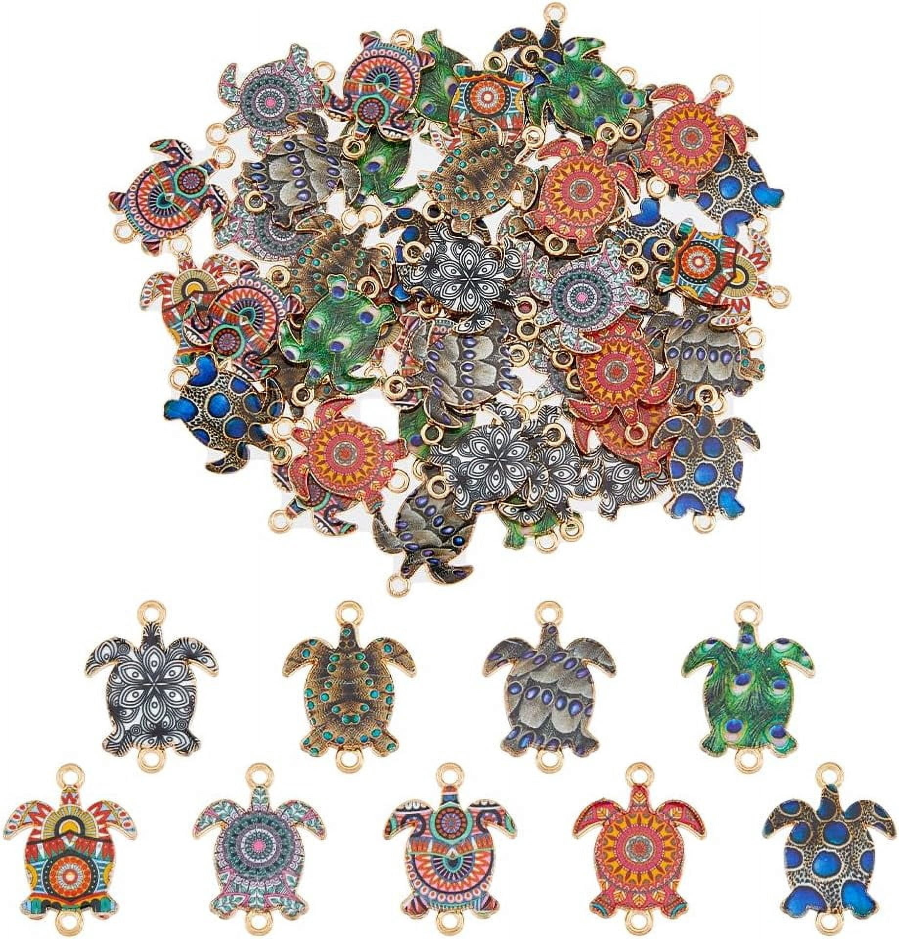 54Pcs 9 Colors Sea Turtle Link Charms Gold Plated Alloy Connector ...