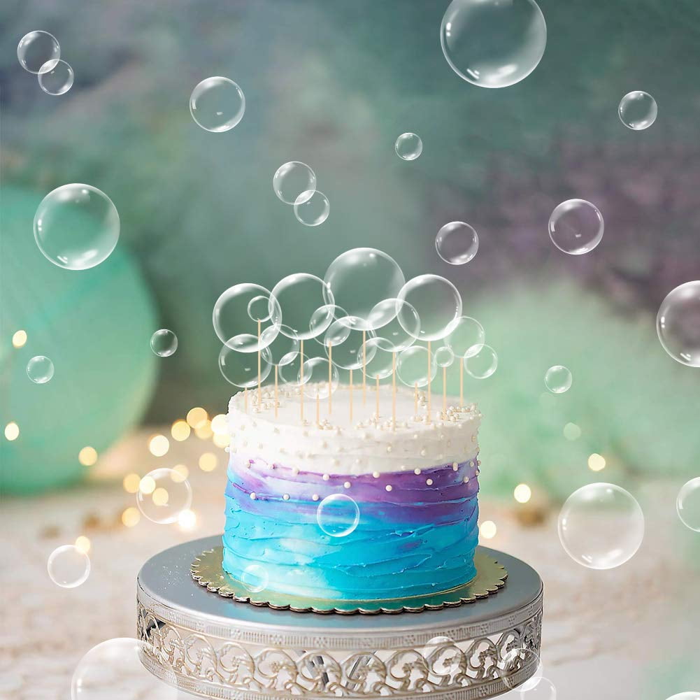 54Pcs Clear Flat SCH4 Bubble Cake Decorations For Under Sea Party ...
