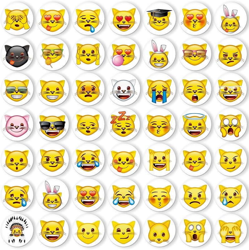 54Pcs Emoji Refrigerator Magnets Fridge Magnets for Locker Whiteboard ...