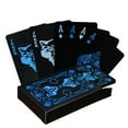 54Pcs Fine-quality Plastic PVC Poker Waterproof Black Playing Cards ...