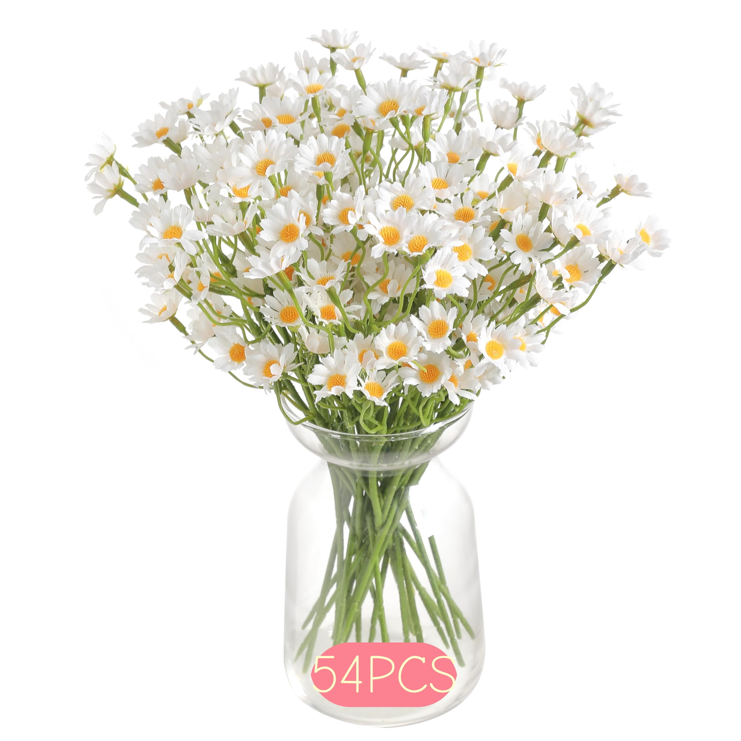 54Pcs Small Artificial Flowers 10" Faux Silk Daisies Fake Wildflowers ...