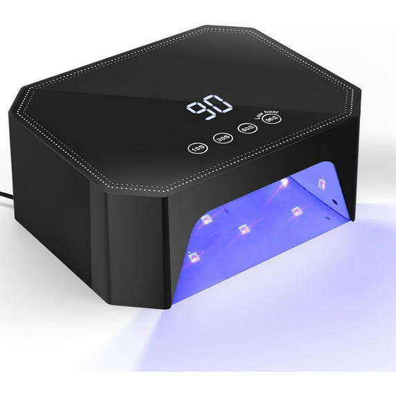 54W UV LED Nail Lamp – Plug-in Gel Nail Light with LCD Display, 4 ...