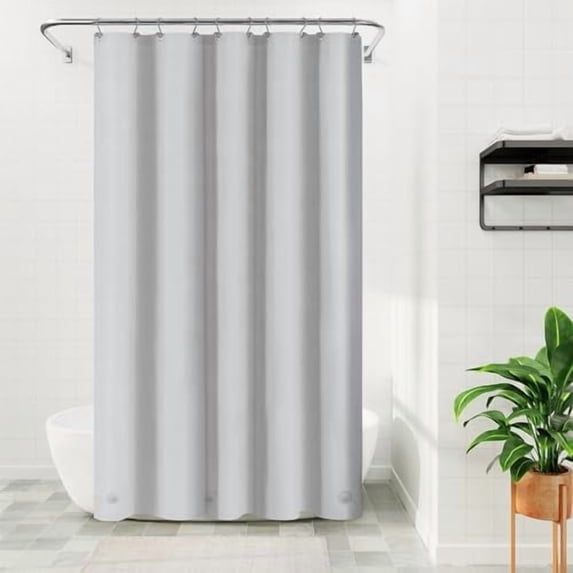 54W x 78H Stall Shower Curtain Liner Silver Gray - Waterproof ...