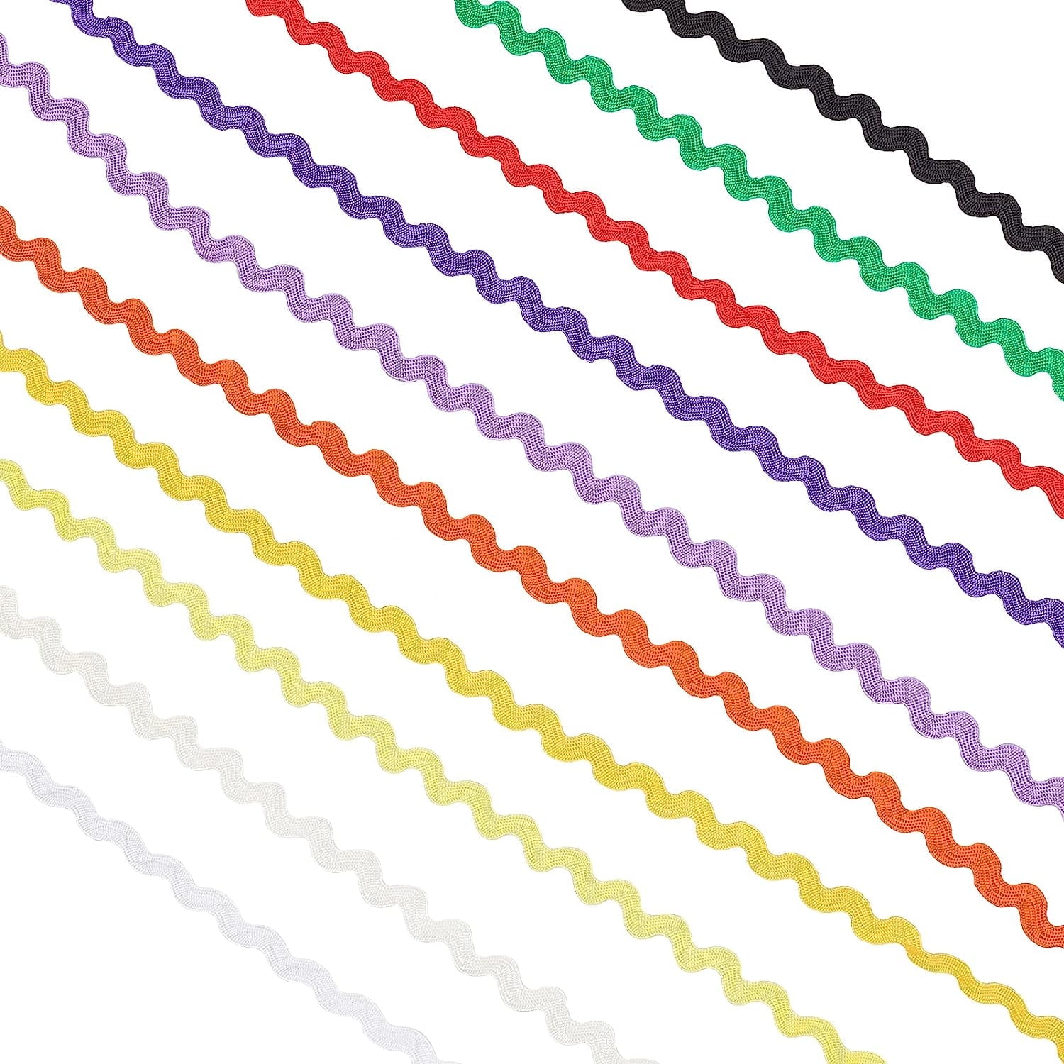 54Yard/ 50m 10 Colors RIC Rac Wave Bending Fringe Trim Ribbon Rick Rack ...