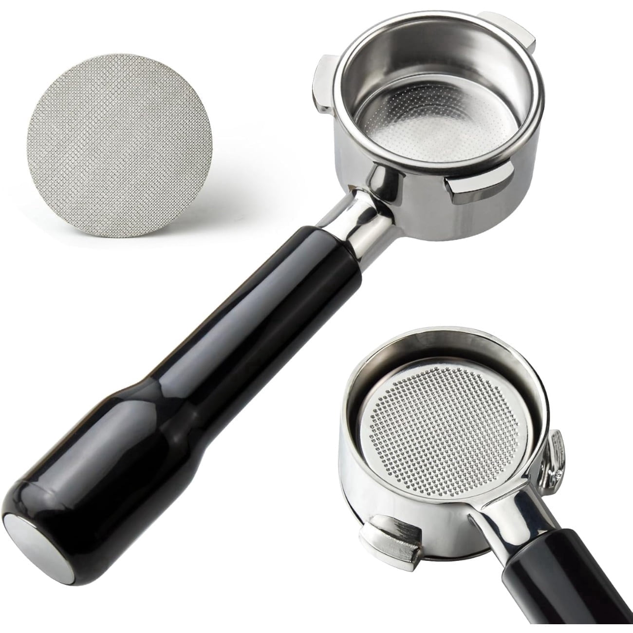 54mm Bottomless Espresso Portafilter with Puck Screen, 3-Ear for ...