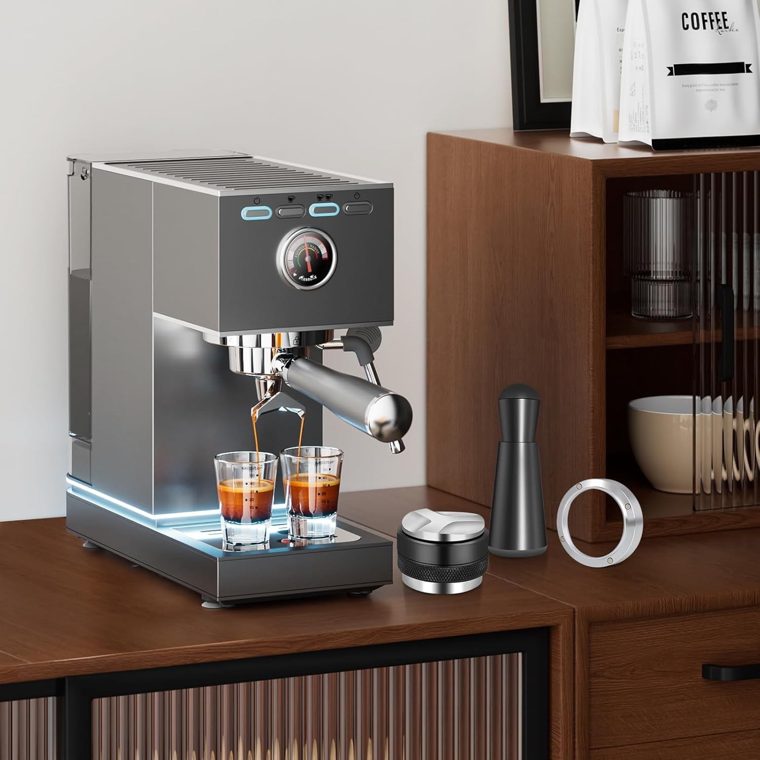54mm Espresso Accessories Kit, 2-in-1 Distributor & Tamper, Tool ...