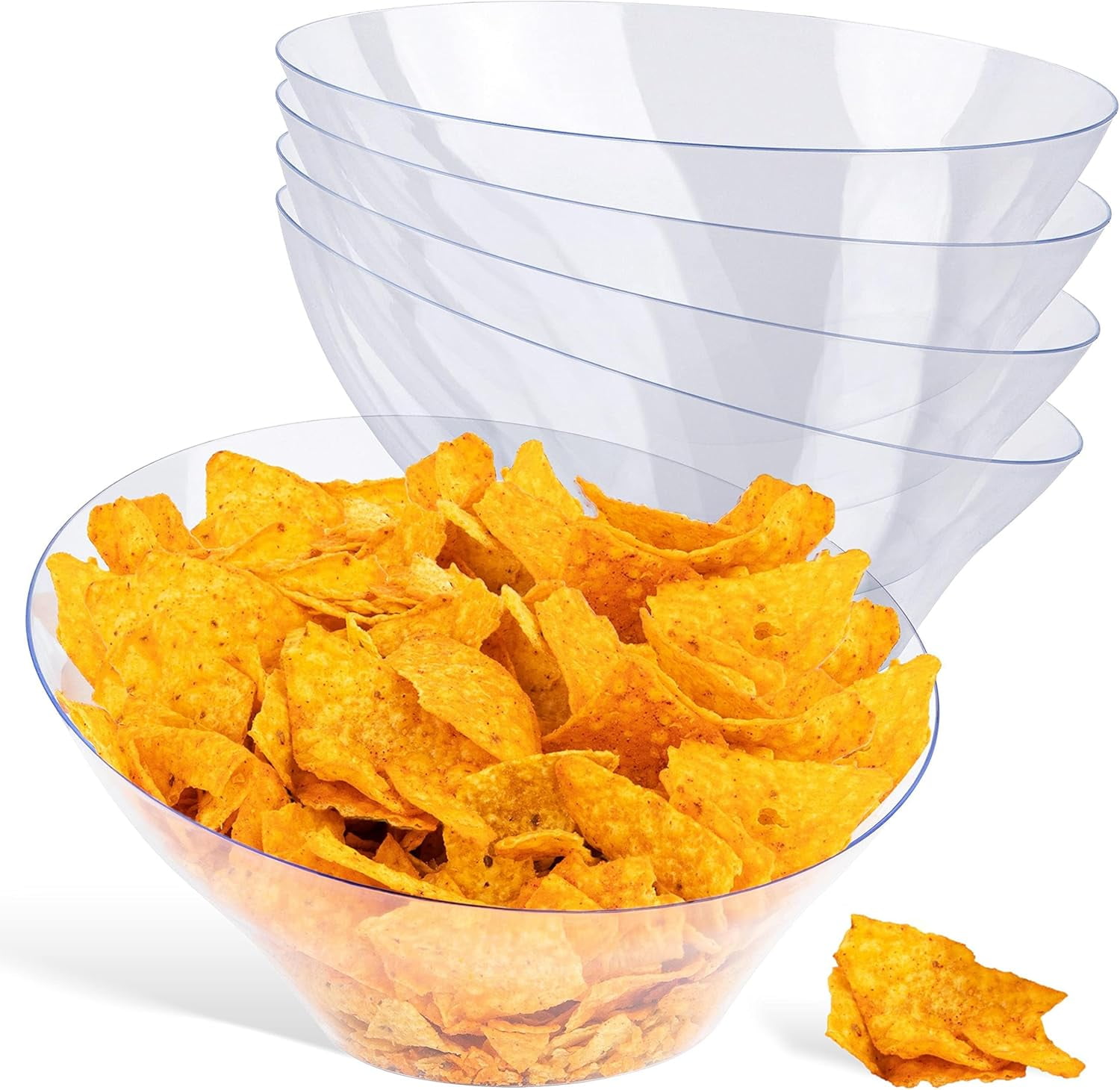 54oz Clear Plastic Serving Bowls (4 Pack) Large Disposable Candy Dishes ...