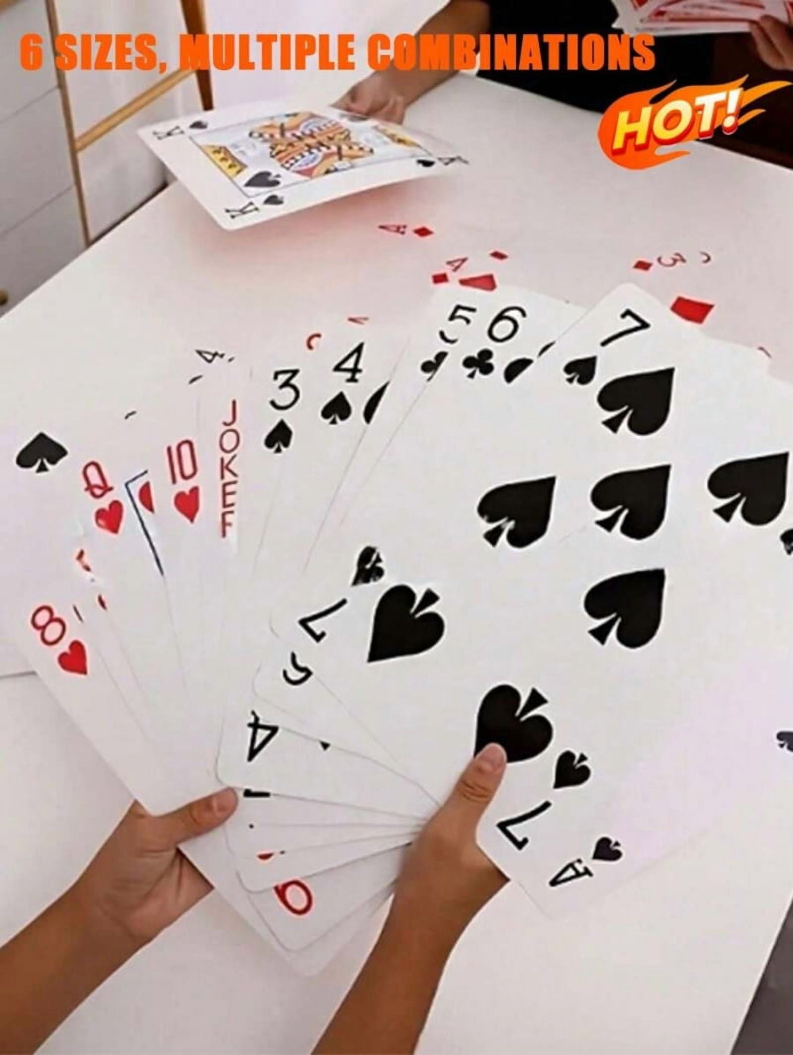 54pcs Jumbo Playing Cards, Oversized Poker Deck Cards For Casino Theme ...