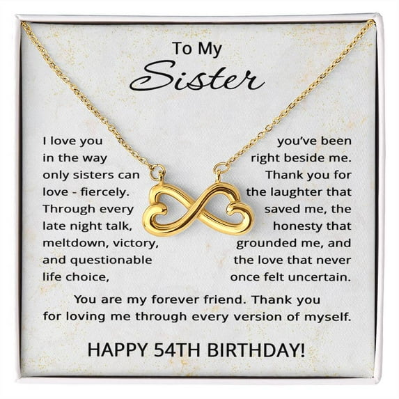 54th Birthday Gifts for Sister - To My Sister Necklace from Sister - 54 ...
