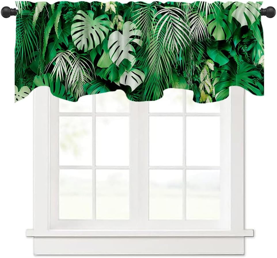 54x18 Inches Jungle Safari Plants Window Valance for Hawaiian Luau ...