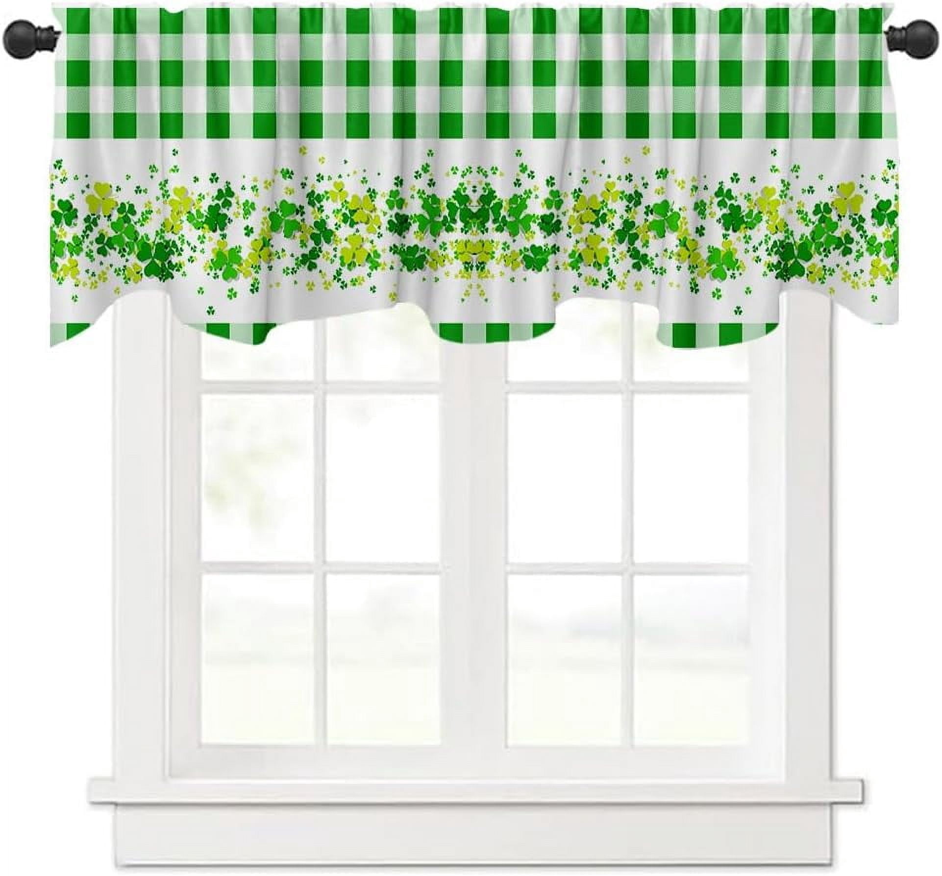54x18 Inches Shamrock Logo White Green Buffalo Grove Window Valance St ...