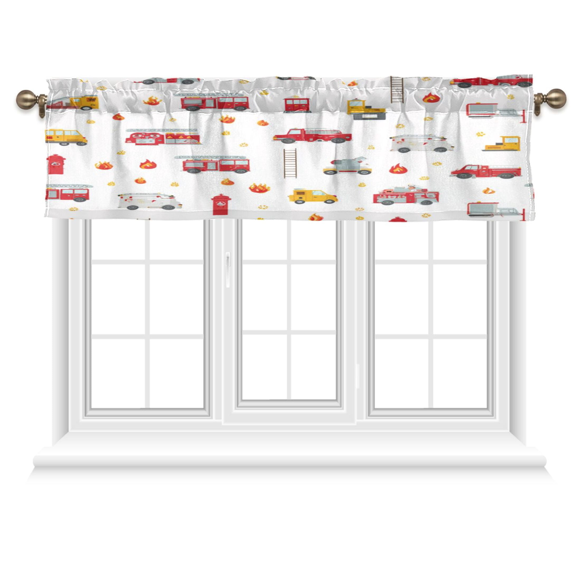 54x18 Inches Valance Curtain Red Fiery Awesome Patterns Window Curtains ...