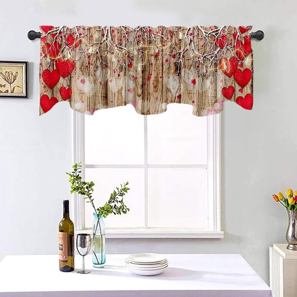 54x18 Inches Wooden Wall Red Astigmatism Love White Branch Lamp String Valentine''s Day Window ...