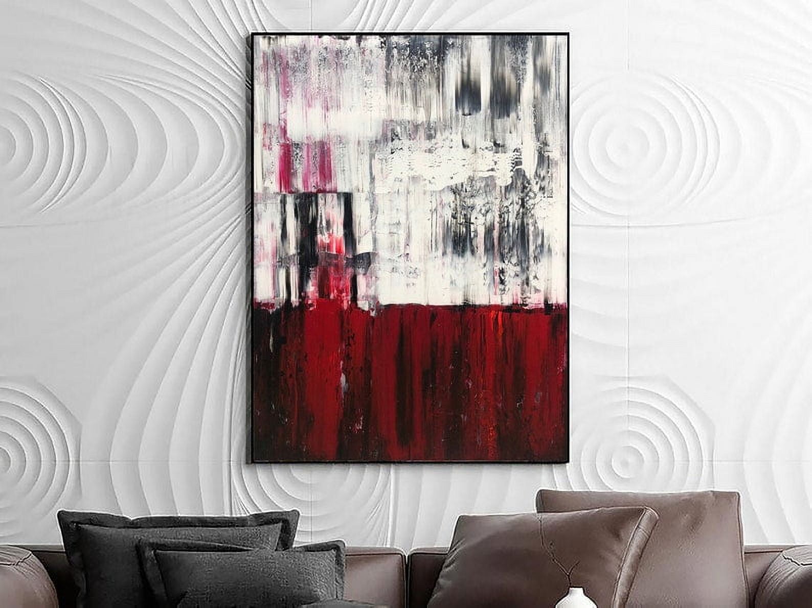 54x36" Abstract Red Painting Large Original Oil Art Expressionism ...