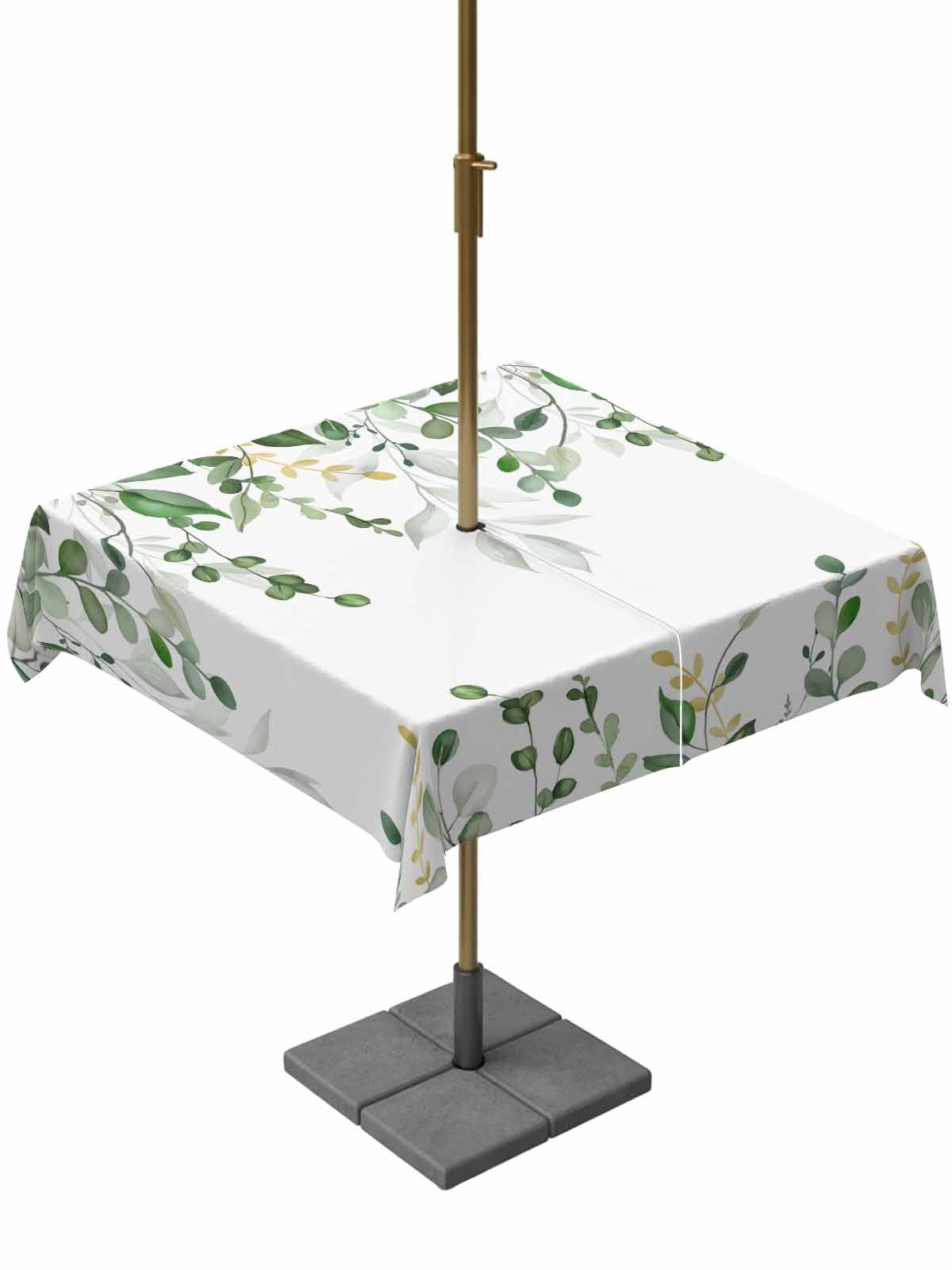 54x54 Square Tablecloth, Sage Green Eucalyptus Outdoor Tablecloth with ...