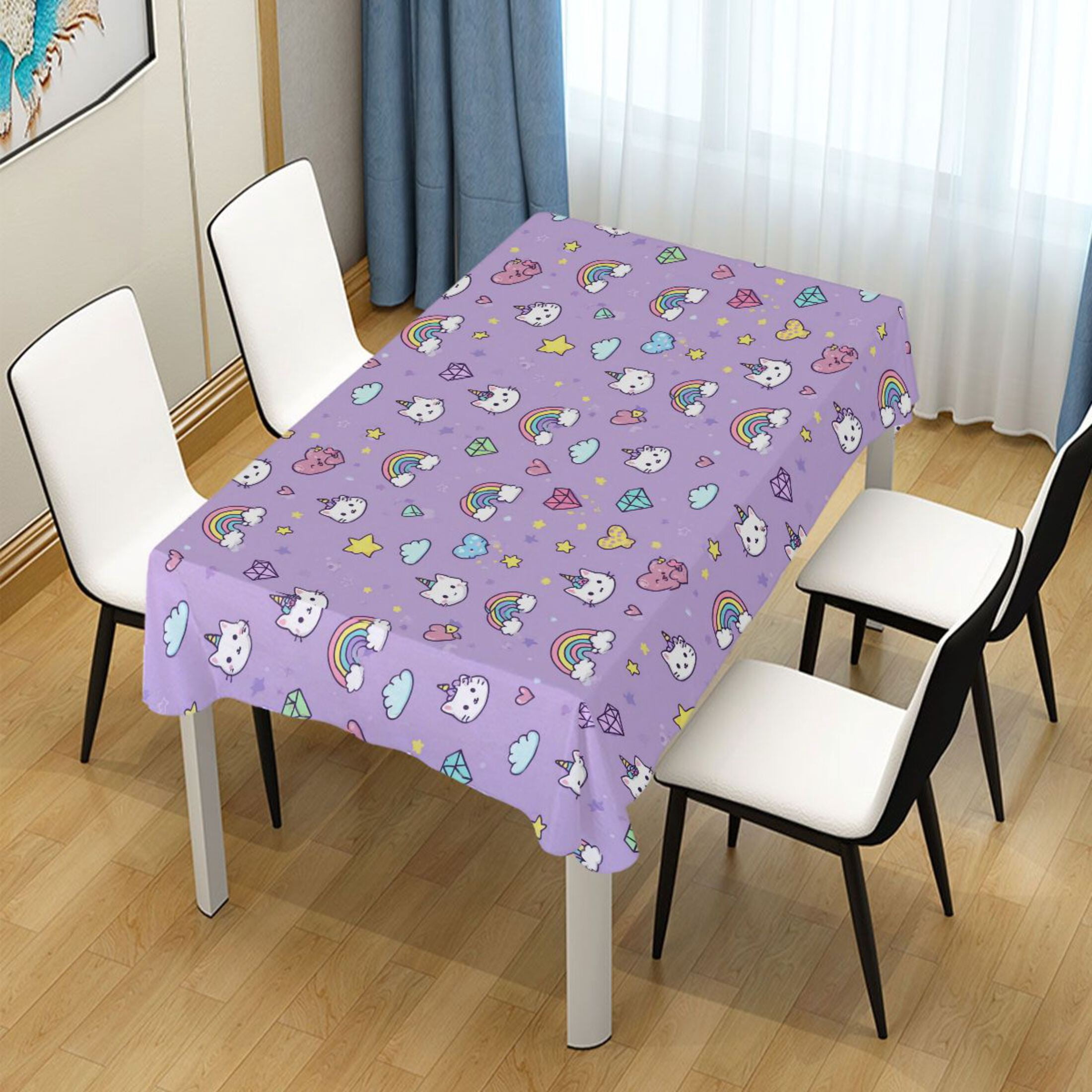 54x54in Square Printed Tablecloth Easy-Care Decorative Table Cloth for ...