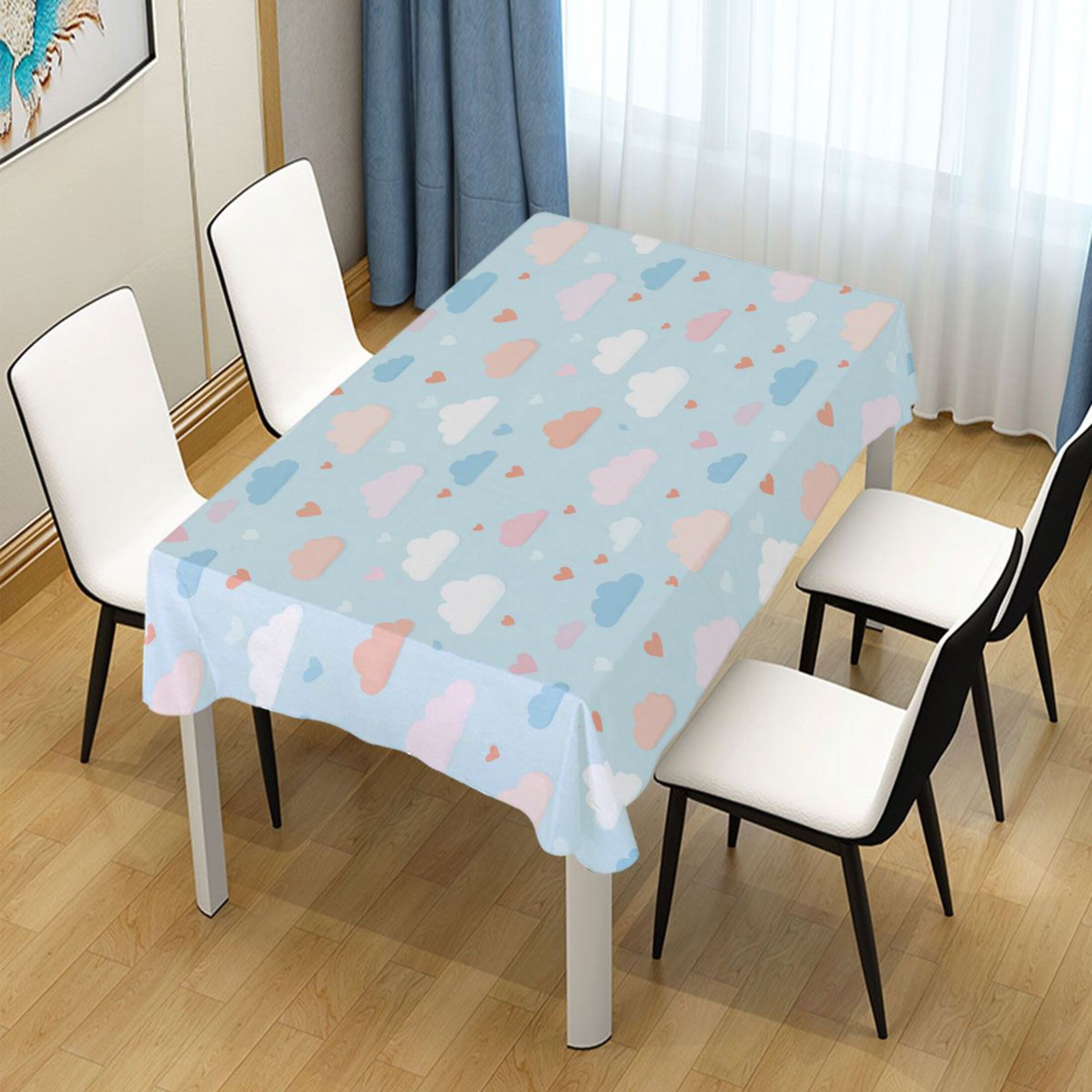 54x54in Square Printed Tablecloth Easy-Care Decorative Table Cloth for ...