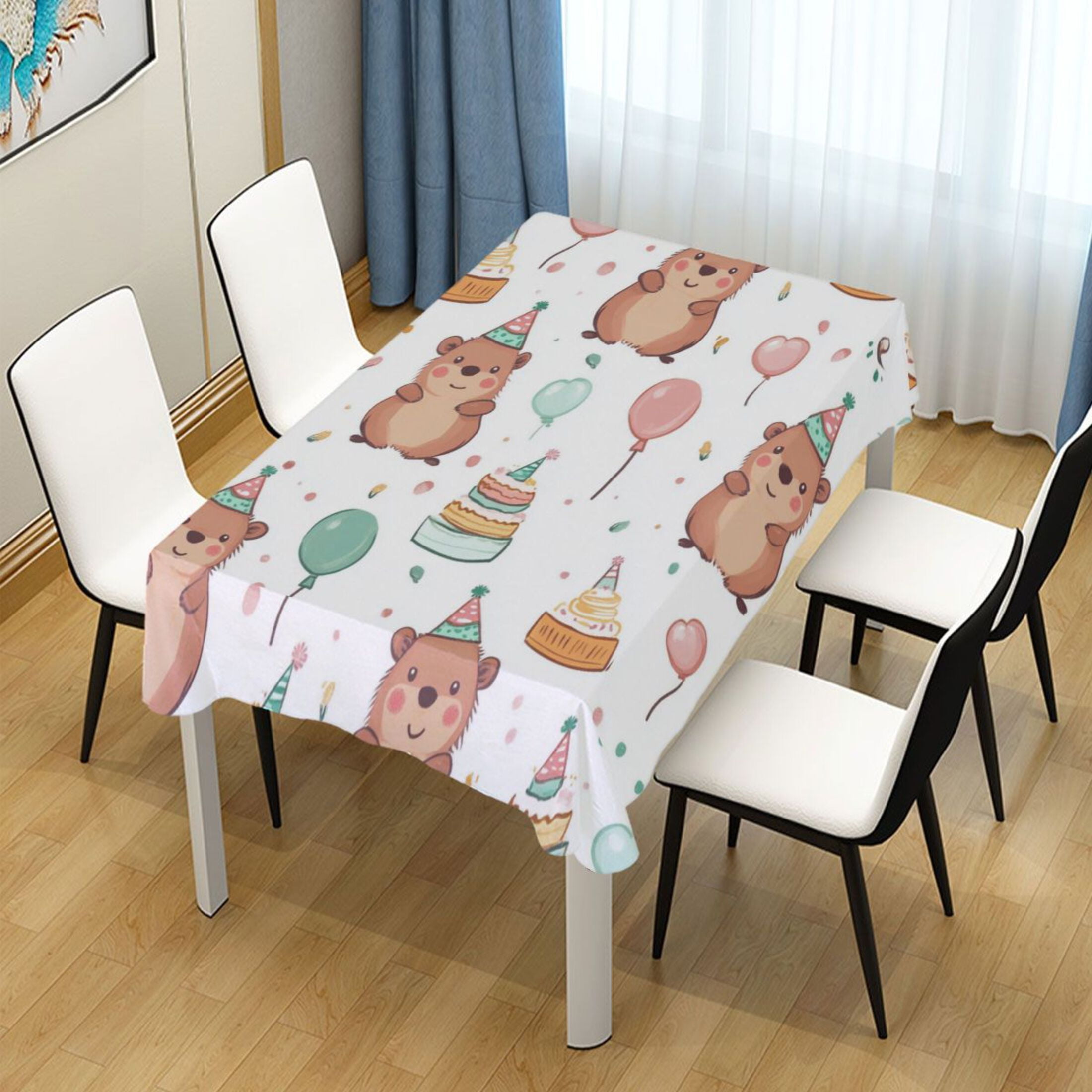 54x72 Inch Tablecloth Polyester Square Tablecloth for Home Kitchen ...