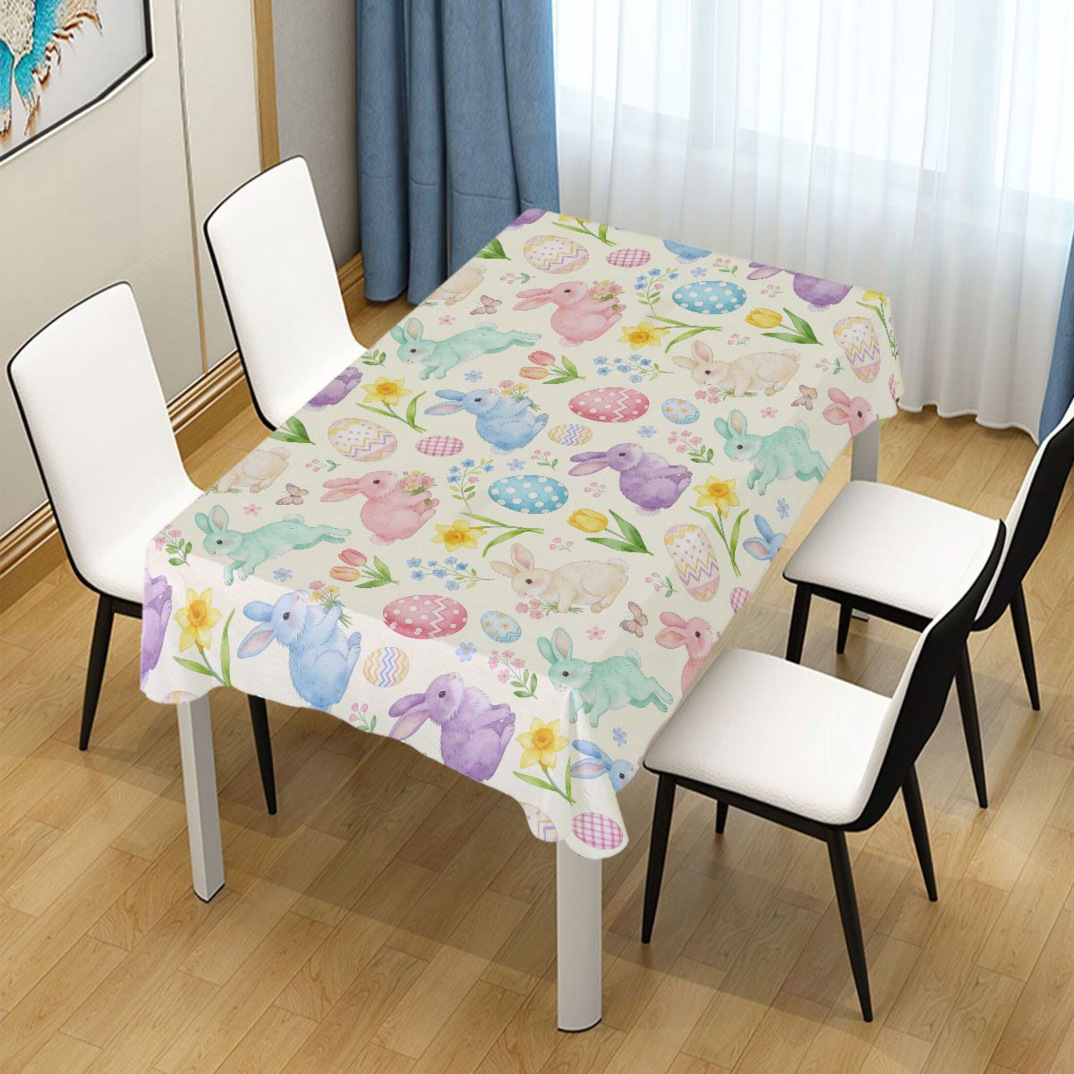 54x72in Square Printed Tablecloth Easy-Care Decorative Table Cloth for ...
