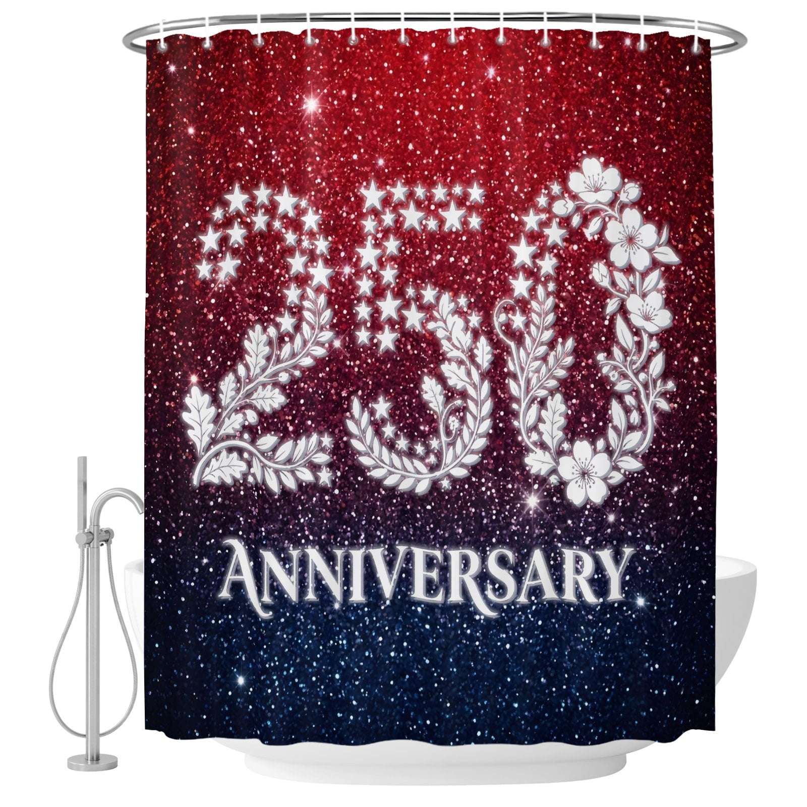 54x78 Inch Shower Curtain Decorative 250 Anniversary Bathtub Bath ...