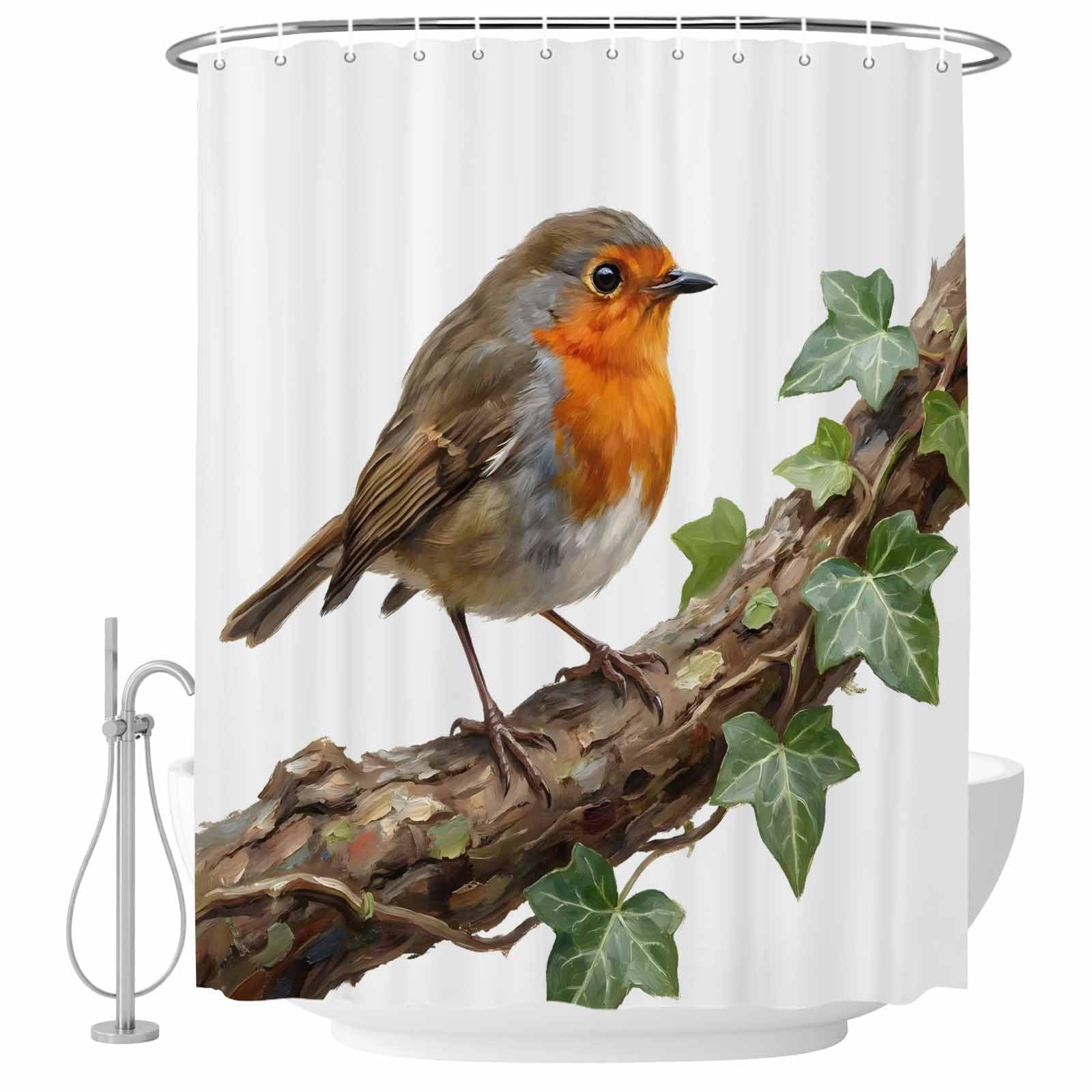 54x78 Inch Shower Curtain Decorative Bird Bathtub Bath Curtains Fabric ...