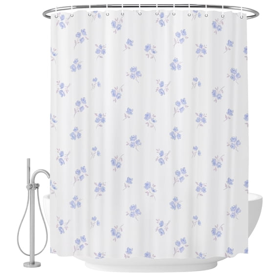 54x78 Inch Shower Curtain Decorative Blue Spring Floral Bathtub Bath ...
