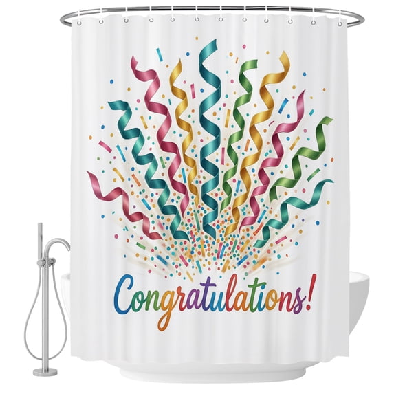 54x78 Inch Shower Curtain Decorative Congratulations Bathtub Bath ...