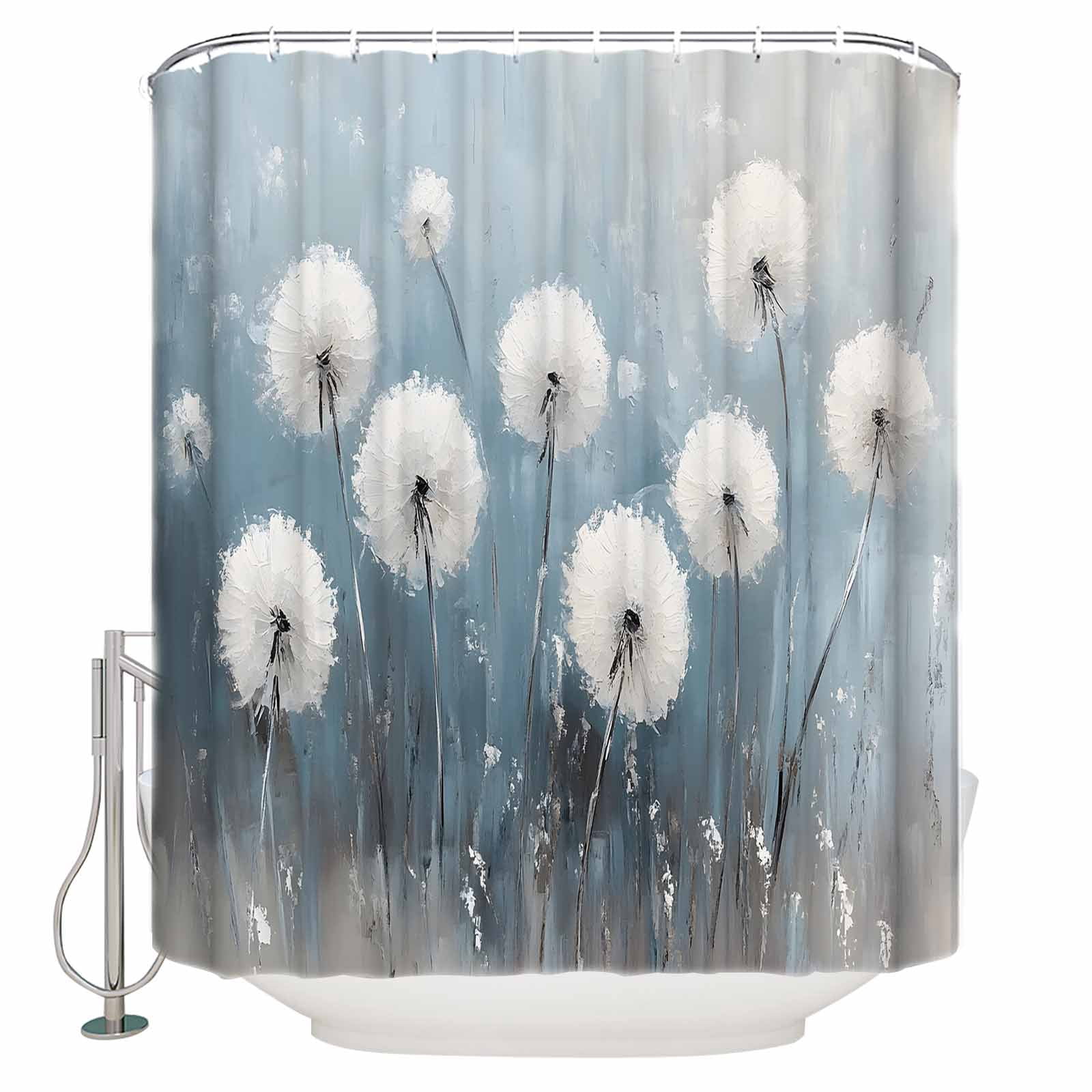 54x78 Inch Shower Curtain Decorative Dandelion Flower Bathtub Bath ...