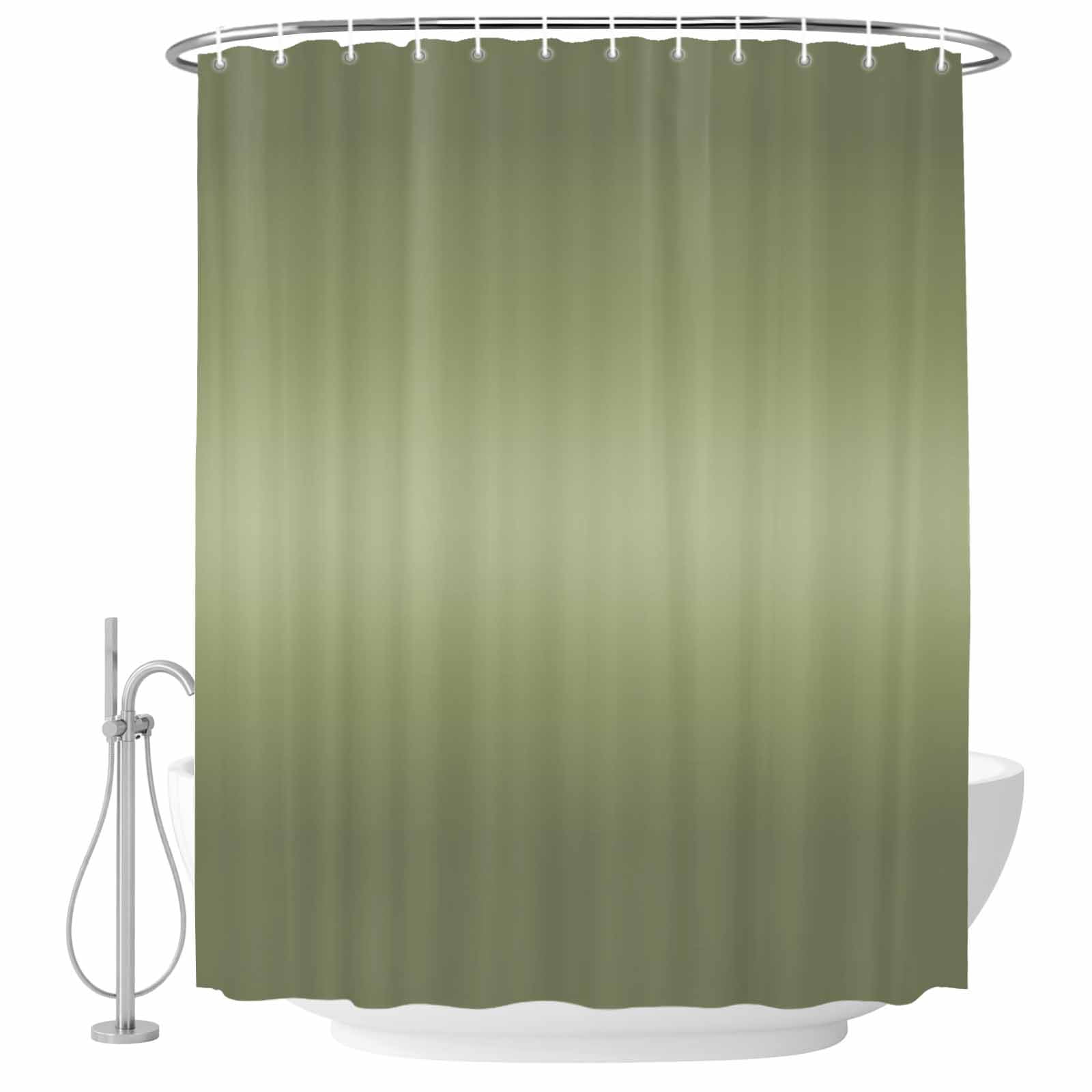 54x78 Inch Shower Curtain Decorative Dark Sage Green Ombre Bathtub Bath ...