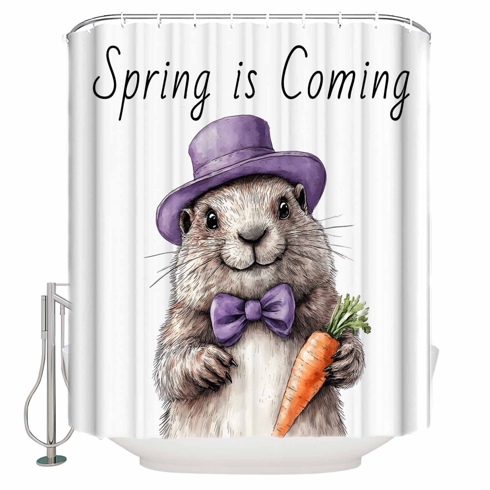 54x78 Inch Shower Curtain Decorative Groundhog Day Bathtub Bath ...