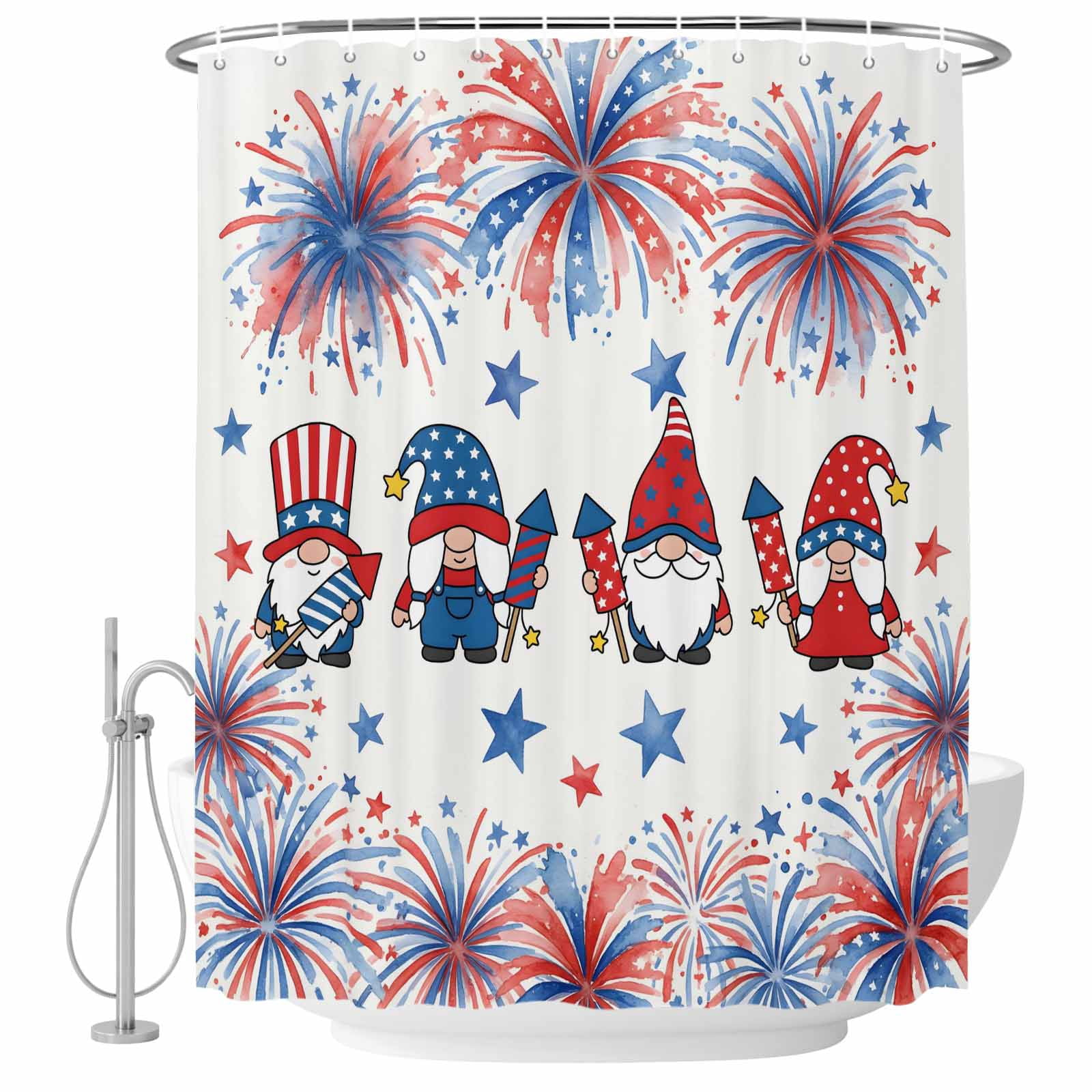 54x78 Inch Shower Curtain Decorative Independence Day Bathtub Bath ...