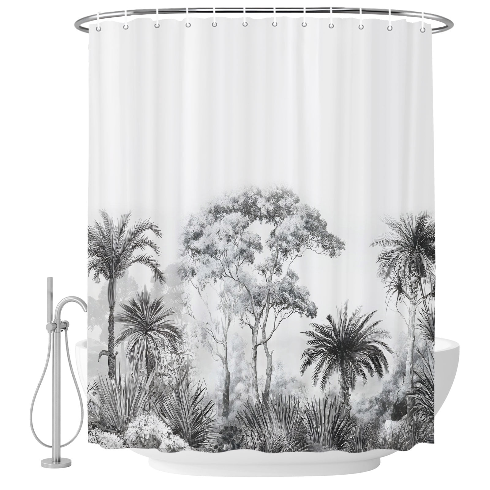 54x78 Inch Shower Curtain Decorative Mist Forest Bathtub Bath Curtains ...