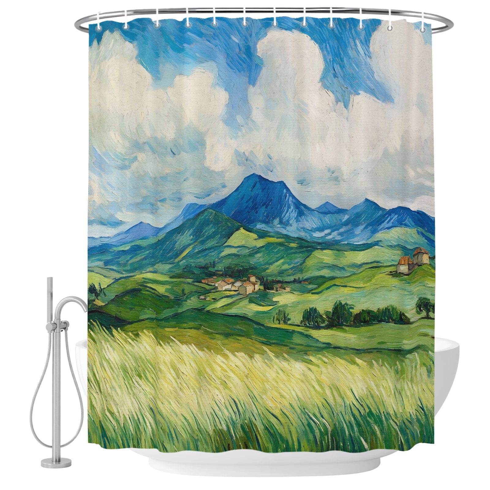 54x78 Inch Shower Curtain Decorative Mountain Bathtub Bath Curtains ...