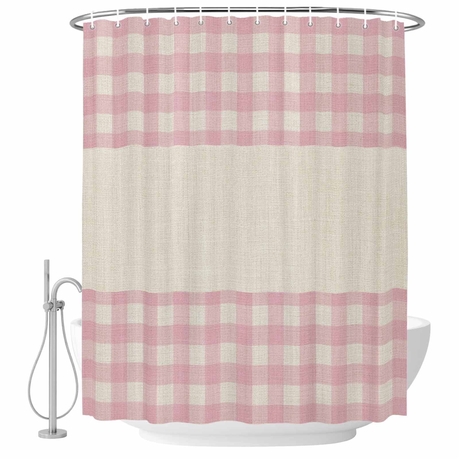 54x78 Inch Shower Curtain Decorative Retro Pink Bathtub Bath Curtains ...