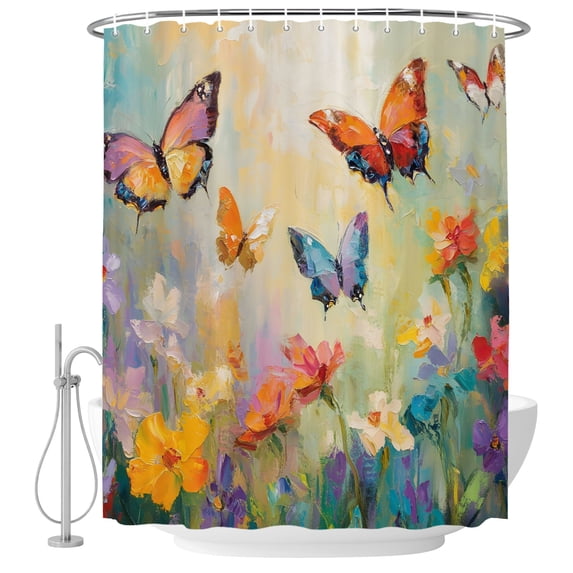 54x78 Inch Shower Curtain Decorative Spring Floral Bathtub Bath ...
