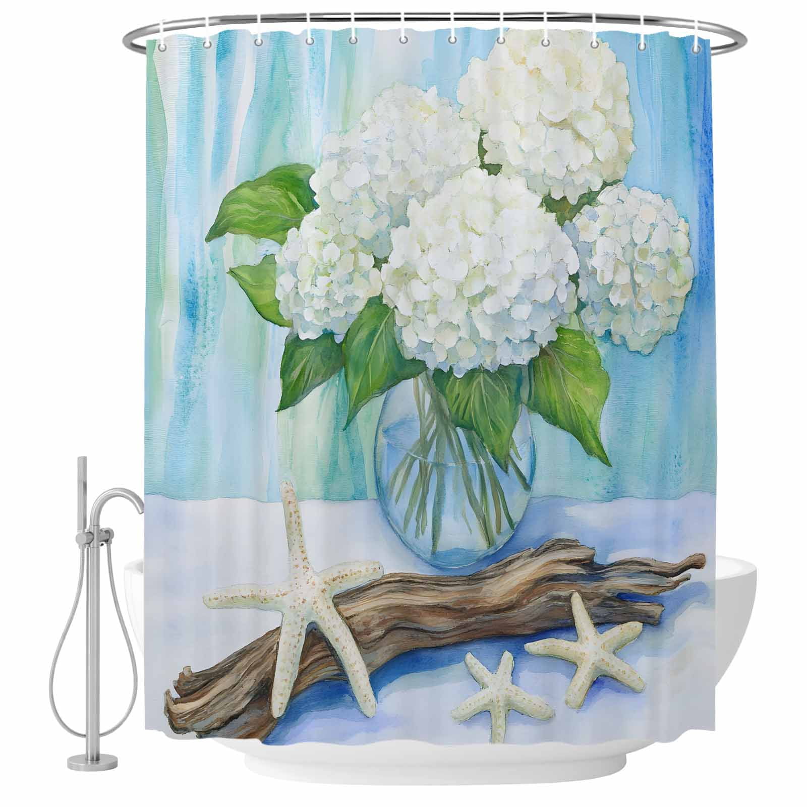 54x78 Inch Shower Curtain Decorative Summer Ocean Bathtub Bath Curtains ...