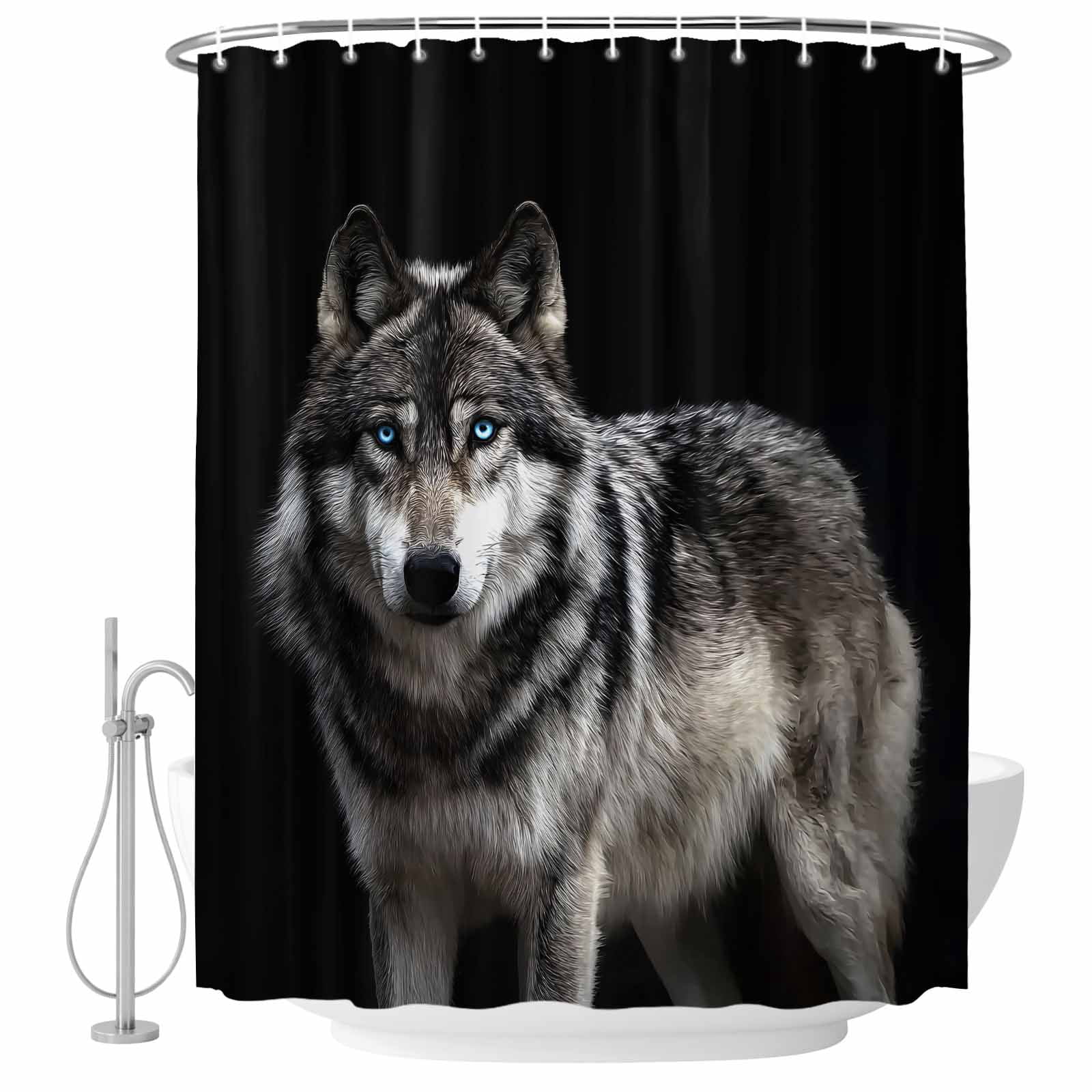 54x78 Inch Shower Curtain Decorative Timber Wolf Bathtub Bath Curtains ...