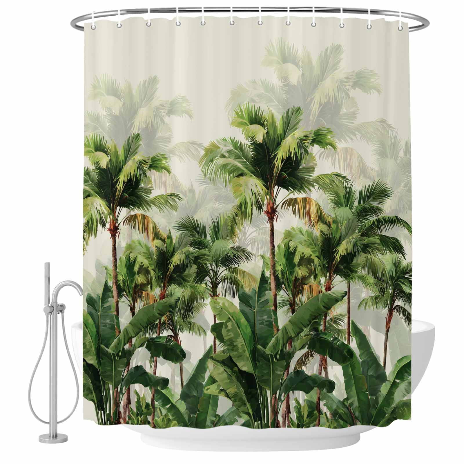 54x78 Inch Shower Curtain Decorative Tropical Forest Bathtub Bath ...