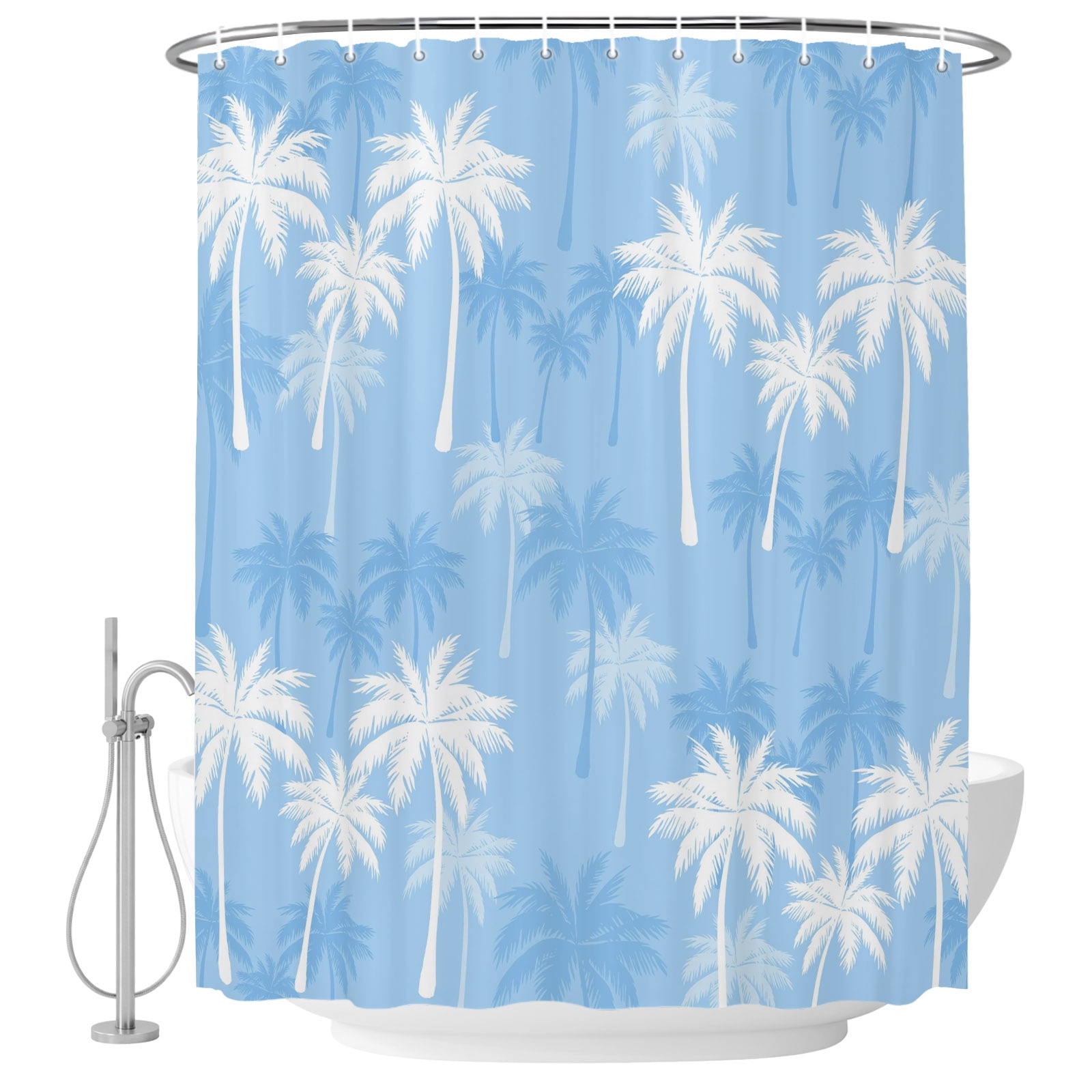 54x78 Inch Shower Curtain Decorative Tropical Palm Tree Bathtub Bath ...