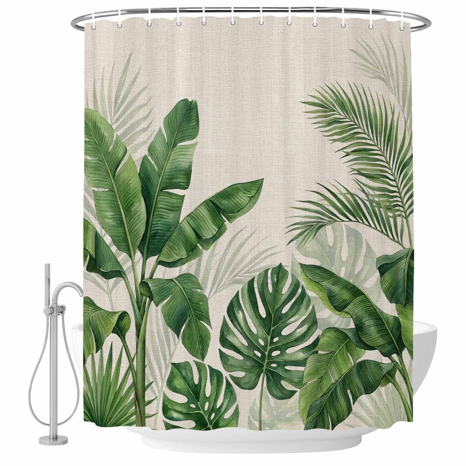 54x78 Inch Shower Curtain Decorative Tropical Plants Bathtub Bath ...