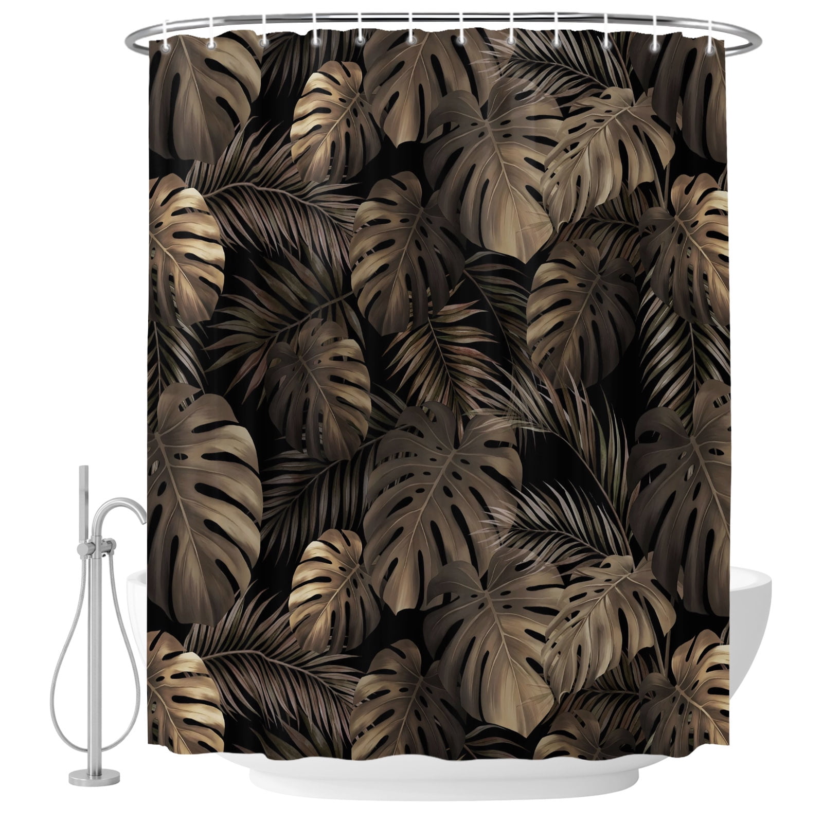 54x78 Inch Shower Curtain Decorative Tropical Plants Bathtub Bath ...