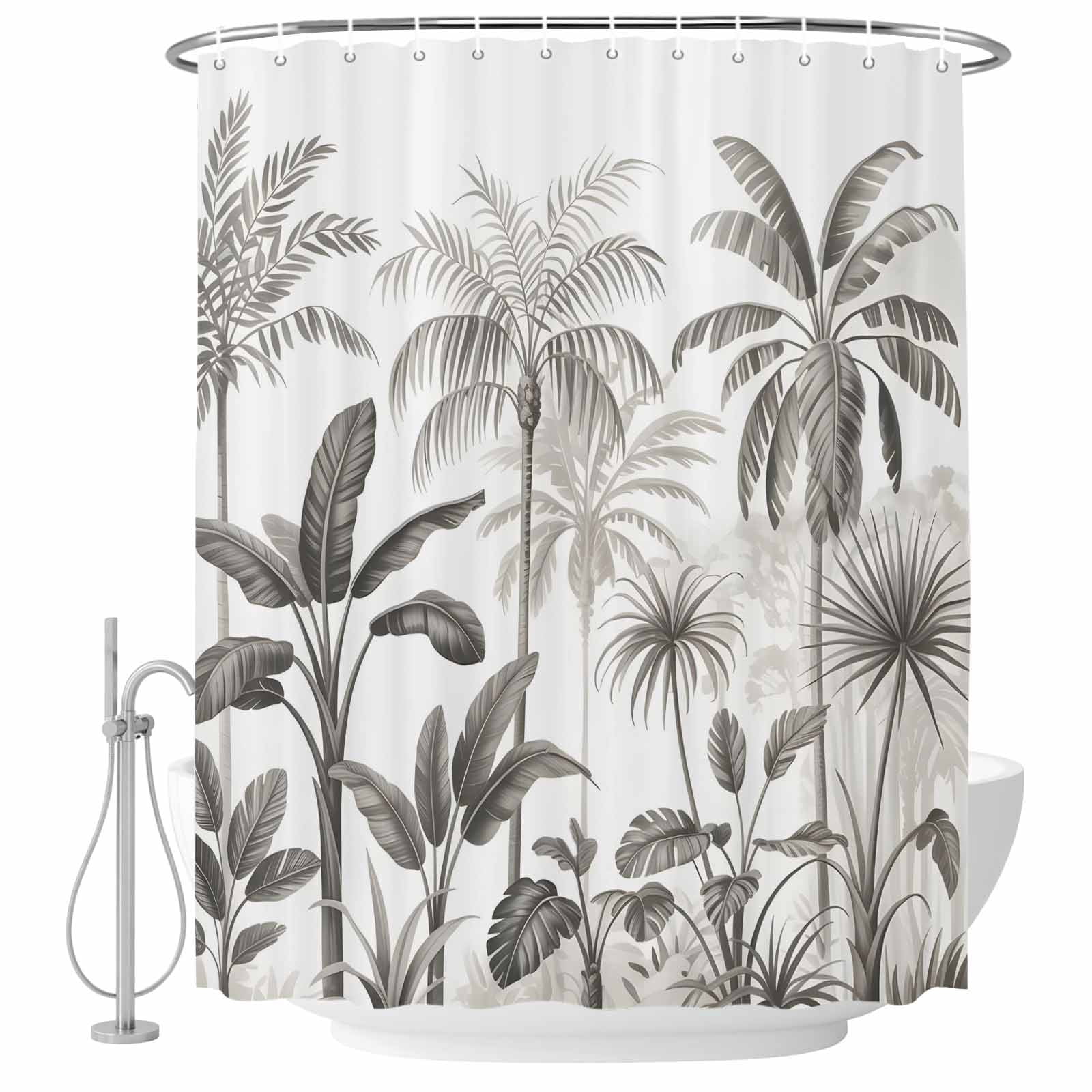 54x78 Inch Shower Curtain Decorative Tropical Plants Bathtub Bath ...