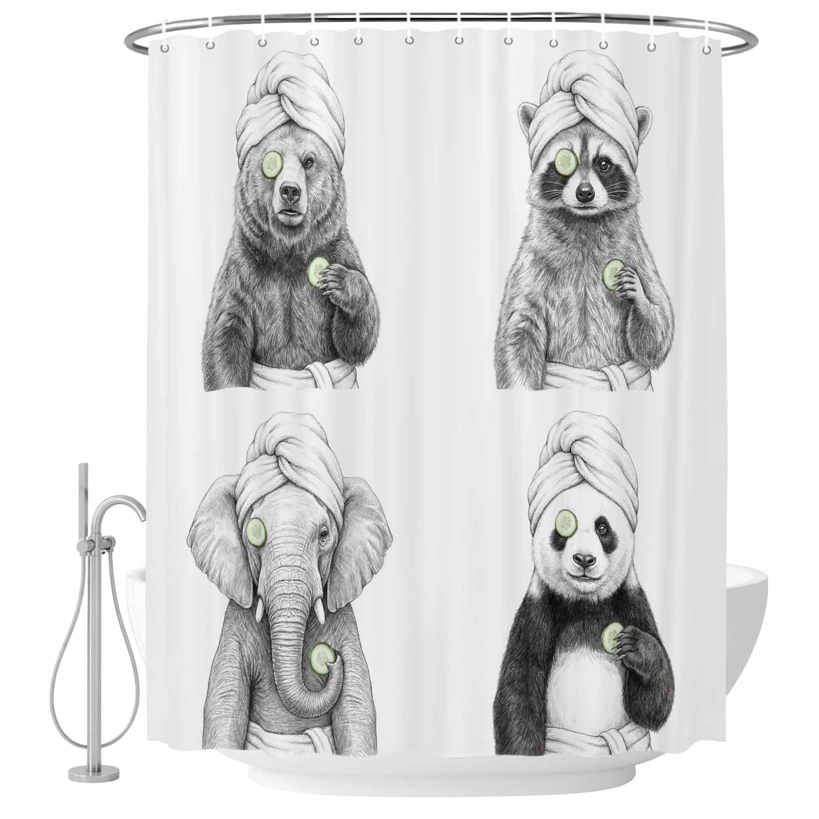 54x78 Inch Shower Curtain Decorative Vintage Animals Bathtub Bath ...